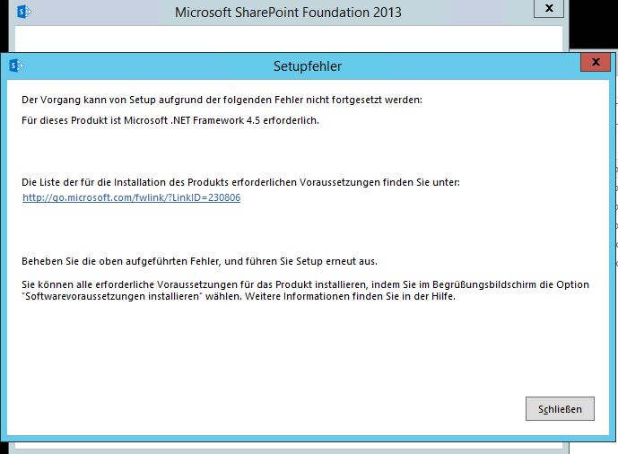 Sharepoint Foundation 2013 – Bei der Installation wird .Net Framework 4.5 nicht gefunden ...